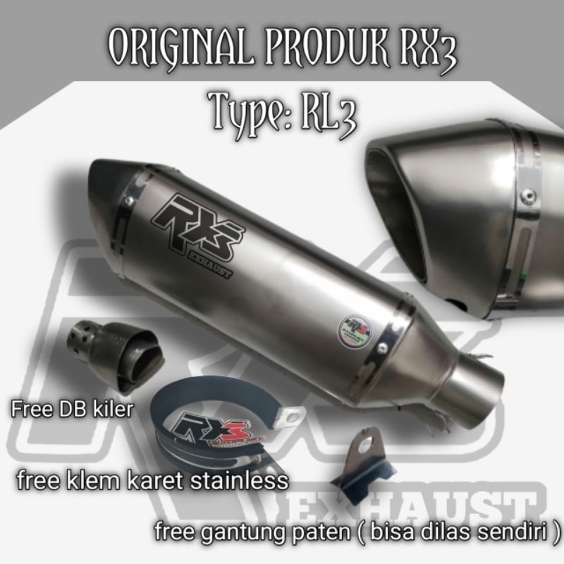 Jual Silincer Knalpot Racing Original RX3 Exhaust RL3 Sandblas Vapour | Shopee Indonesia