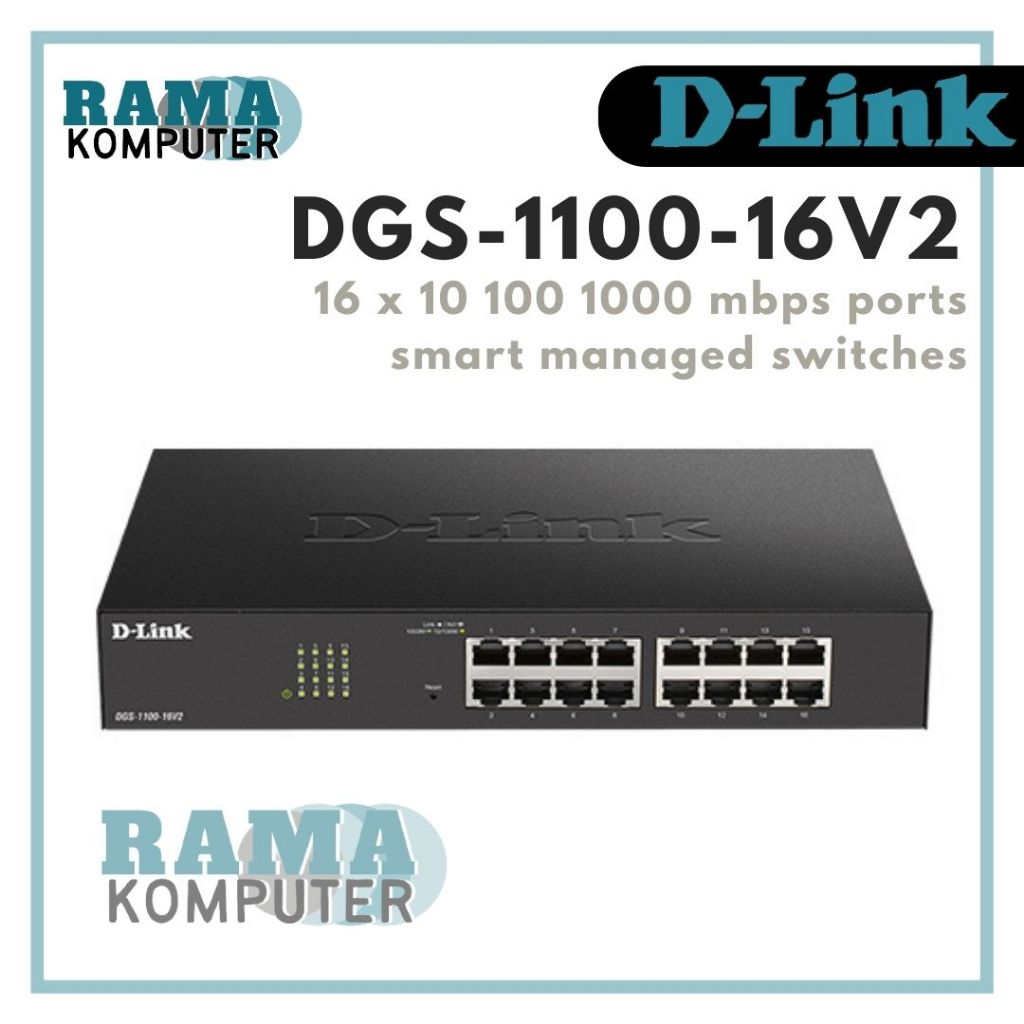 Jual DGS-1100-16V2 D-LINK 16 x 10 100 1000 mbps ports smart managed ...