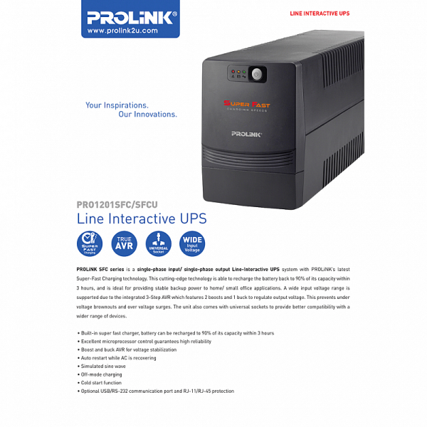 Jual PRO700 | UPS PROLINK PRO700SFC 650 VA ORIGINAL RESMI (BLACK) | Shopee Indonesia