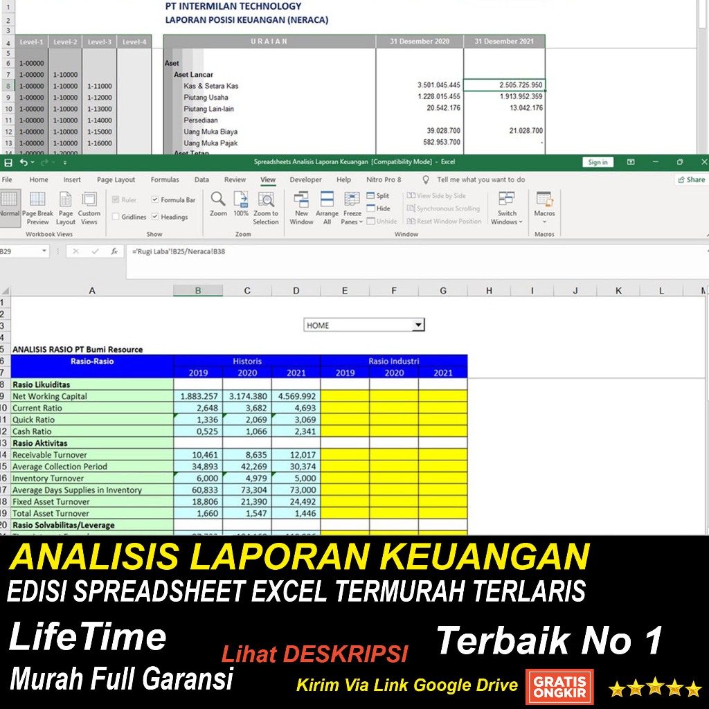 Jual ANALISIS LAPORAN KEUANGAN EDISI SPREADSHEET EXCEL TERMURAH ...