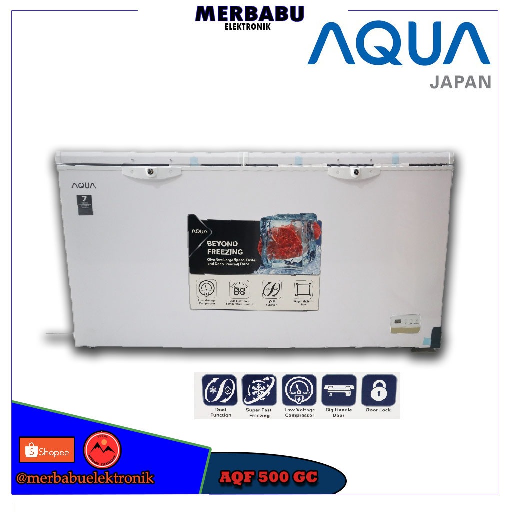 Jual AQUA AQF 550EC Chest Freezer Box 500L | Shopee Indonesia