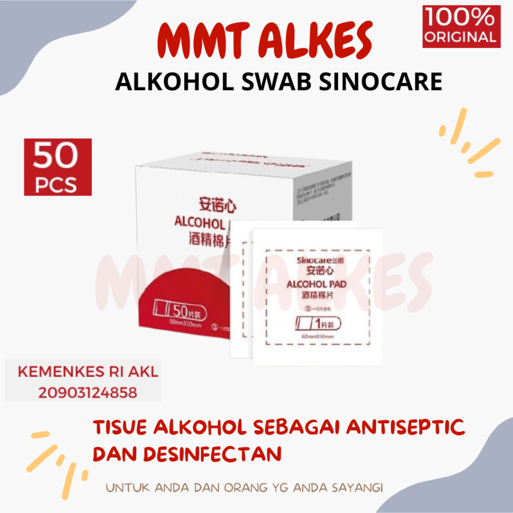 Jual Sinocare Alcohol Pad - Tisu Alkohol Alkohol Swab Sinocare | Shopee ...