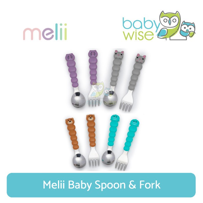 Jual Melii Baby Spoon & Fork - Alat Makan Stainless Sendok & Garpu ...