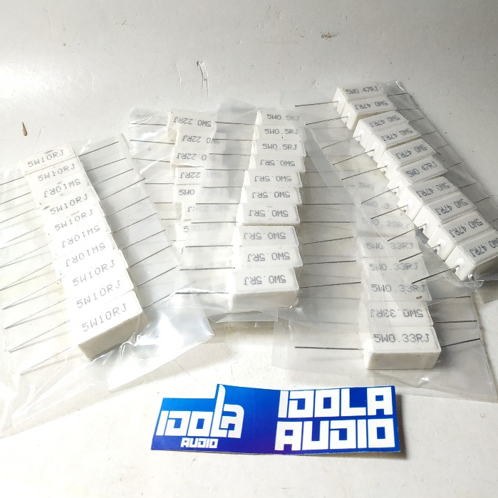 Jual (10 PCS) Resistor Kapur 5 Watt VARIASI | Resistor 5 Watt Kapur 0.22 Ohm - 10 Ohm | Shopee ...