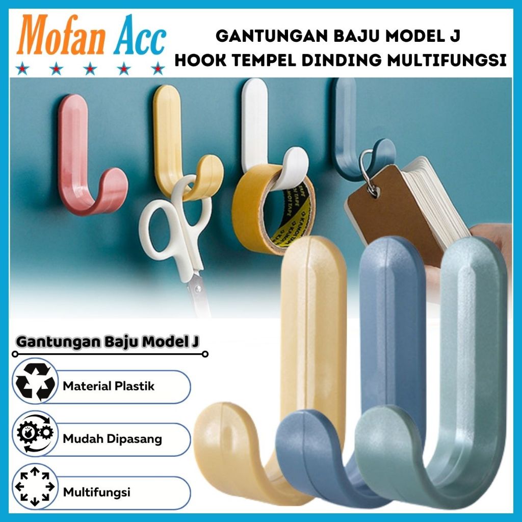 Jual Gantungan Baju Model J / Alat Cantelan Dinding Kait Tas Handuk ...