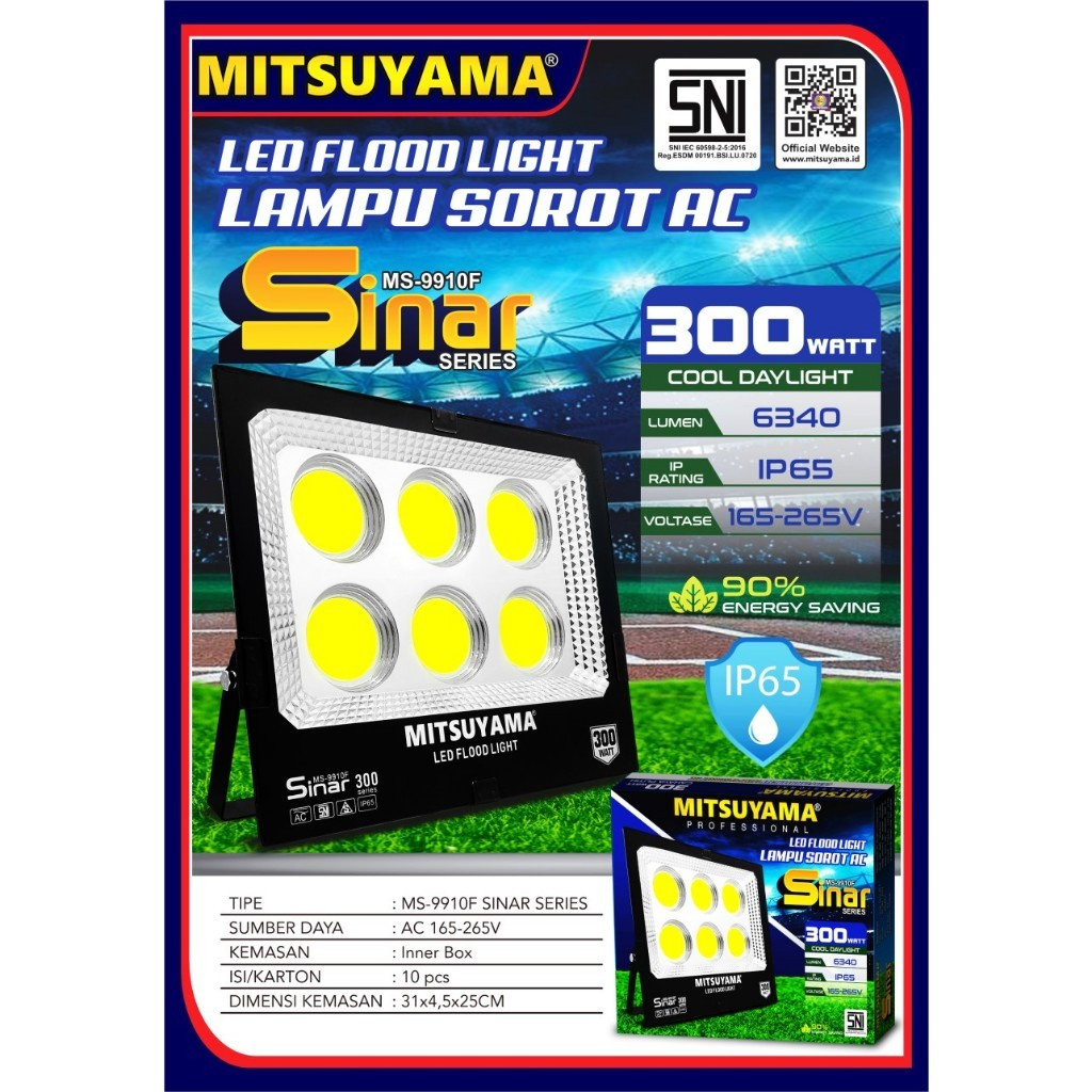Jual MS-9910F Lampu Sorot AC Mitsuyama Series Sinar 300W LED Flood Light IP65 | Shopee Indonesia