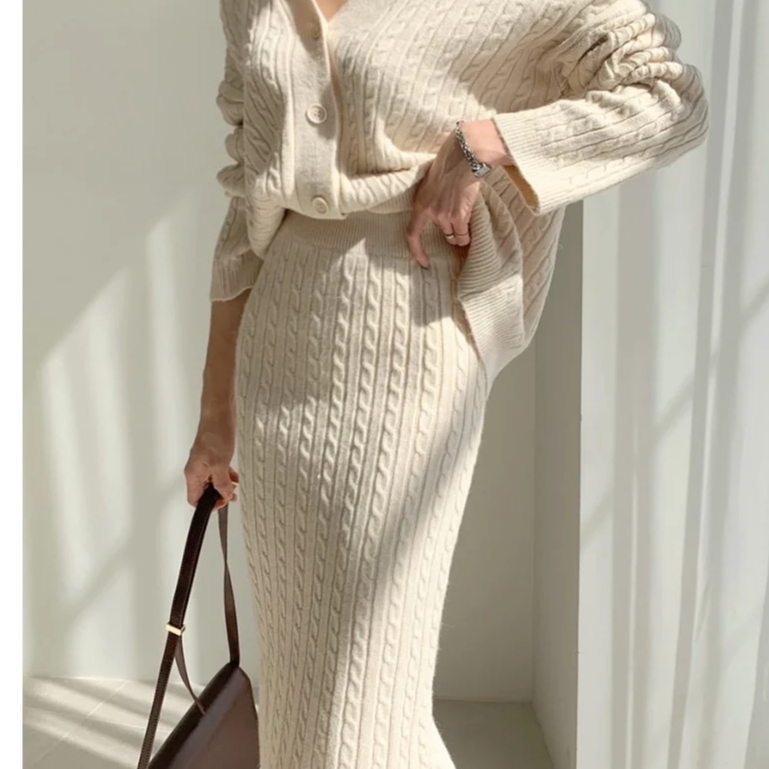 Jual Rok Span Rajut Cable Skirt Knit Rok Rajut Wanita Maura Skirt Knit ...