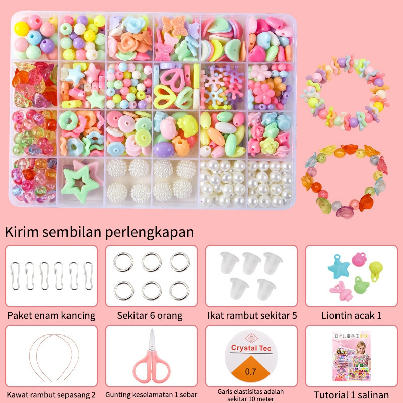 Jual ZCTOY DIY Beaded Perempuan Manik Gelang Kalung Mainan Edukasi Anak ...