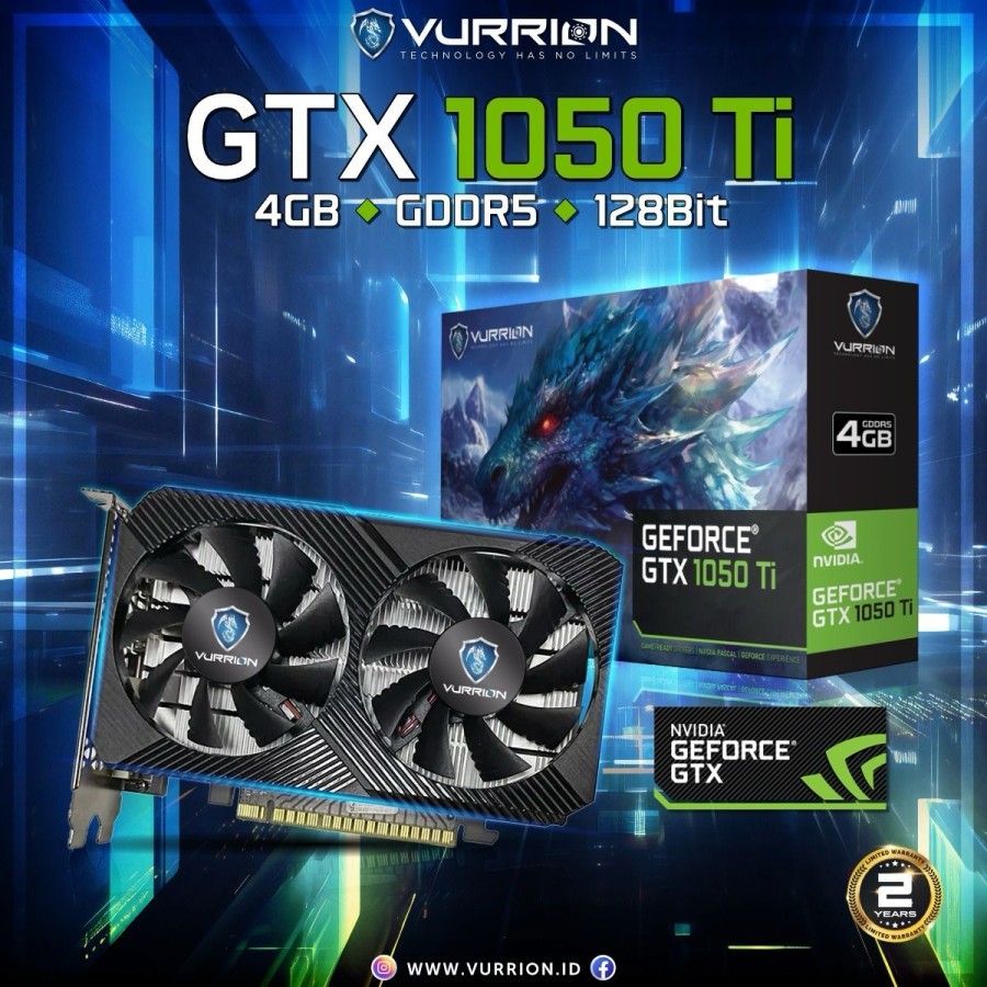 Jual VGA VURRION GTX 1050 TI 4GB GDDR5 128Bit GAMING VGA ORI I GTX ...