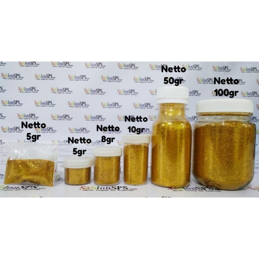 Jual BUBUK GLITER EMAS GOLD GLITTER POWDER 5GR CUP KECIL | Shopee Indonesia