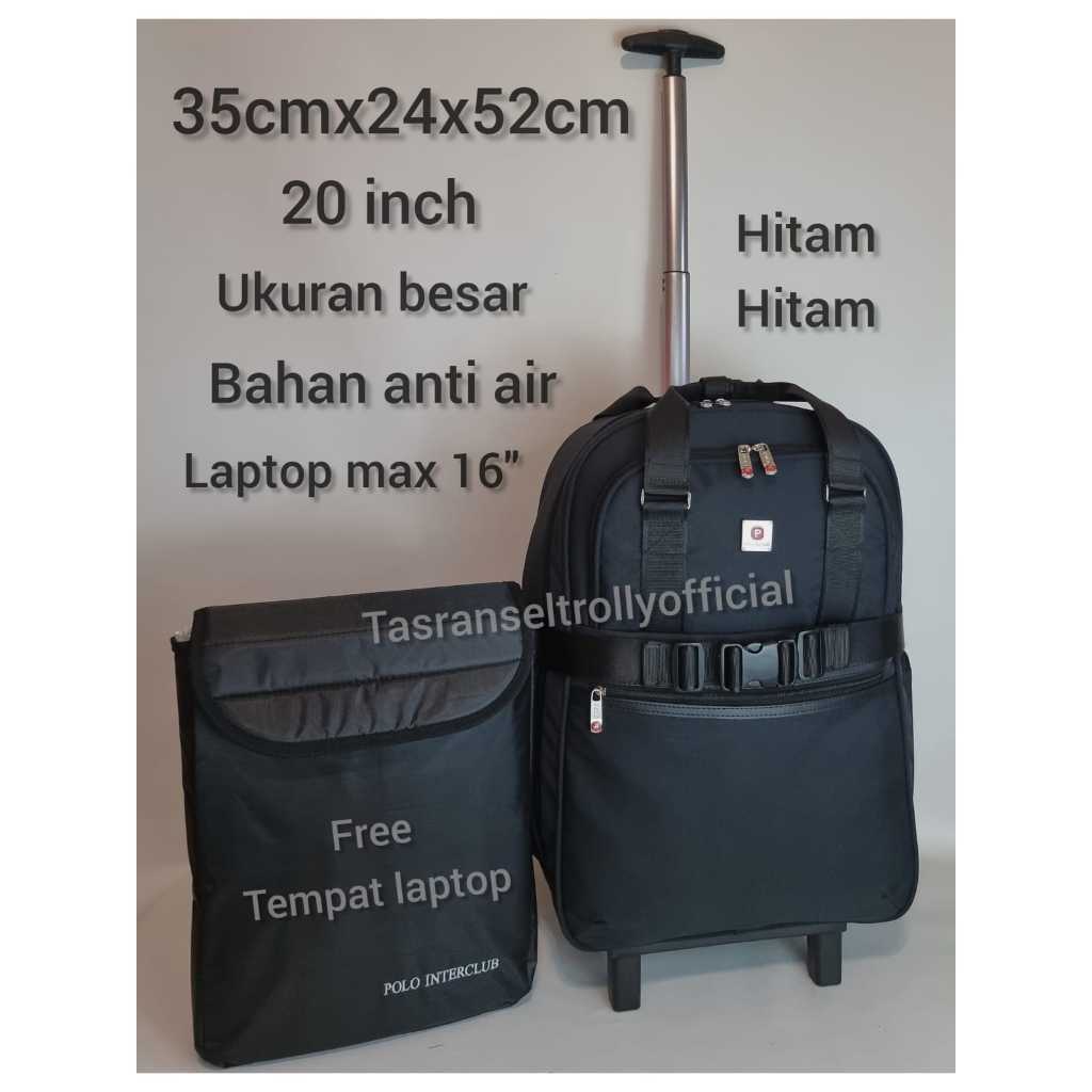 Jual Tas Ransel Troli Laptop waterproof 20" Troli Polo Interclub ...