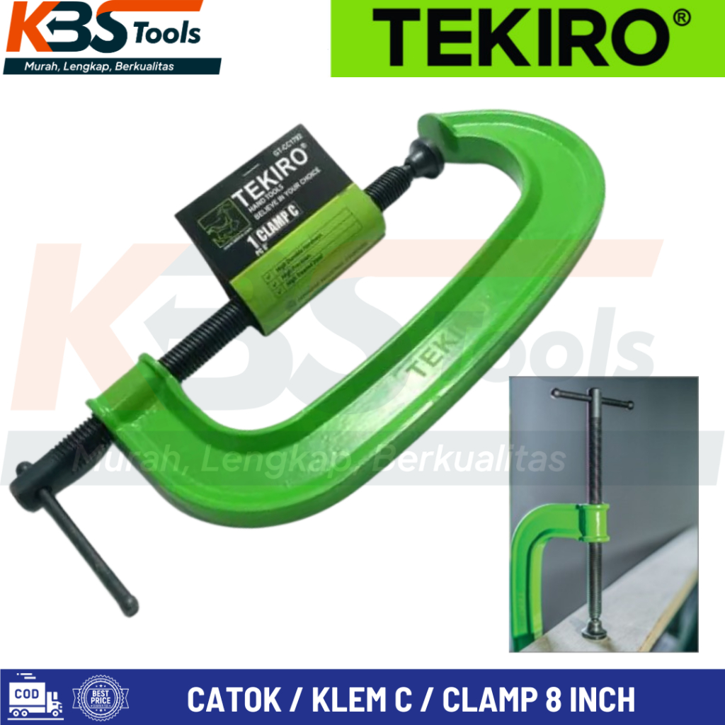 Jual TEKIRO Clamp C Besi 8" Klem Catok C 8 Inch Alat Penjepit Kayu Besi HD | Shopee Indonesia