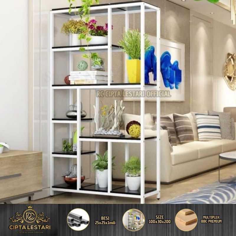 Jual Partisi Ruangan Rak Minimalis Industrial | Shopee Indonesia