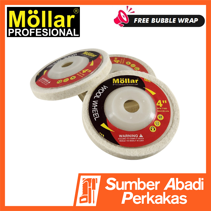 Jual MOLLAR Woolen Disc 4 Inch Grinding Wool Disc Grinder Wheel Gerinda ...