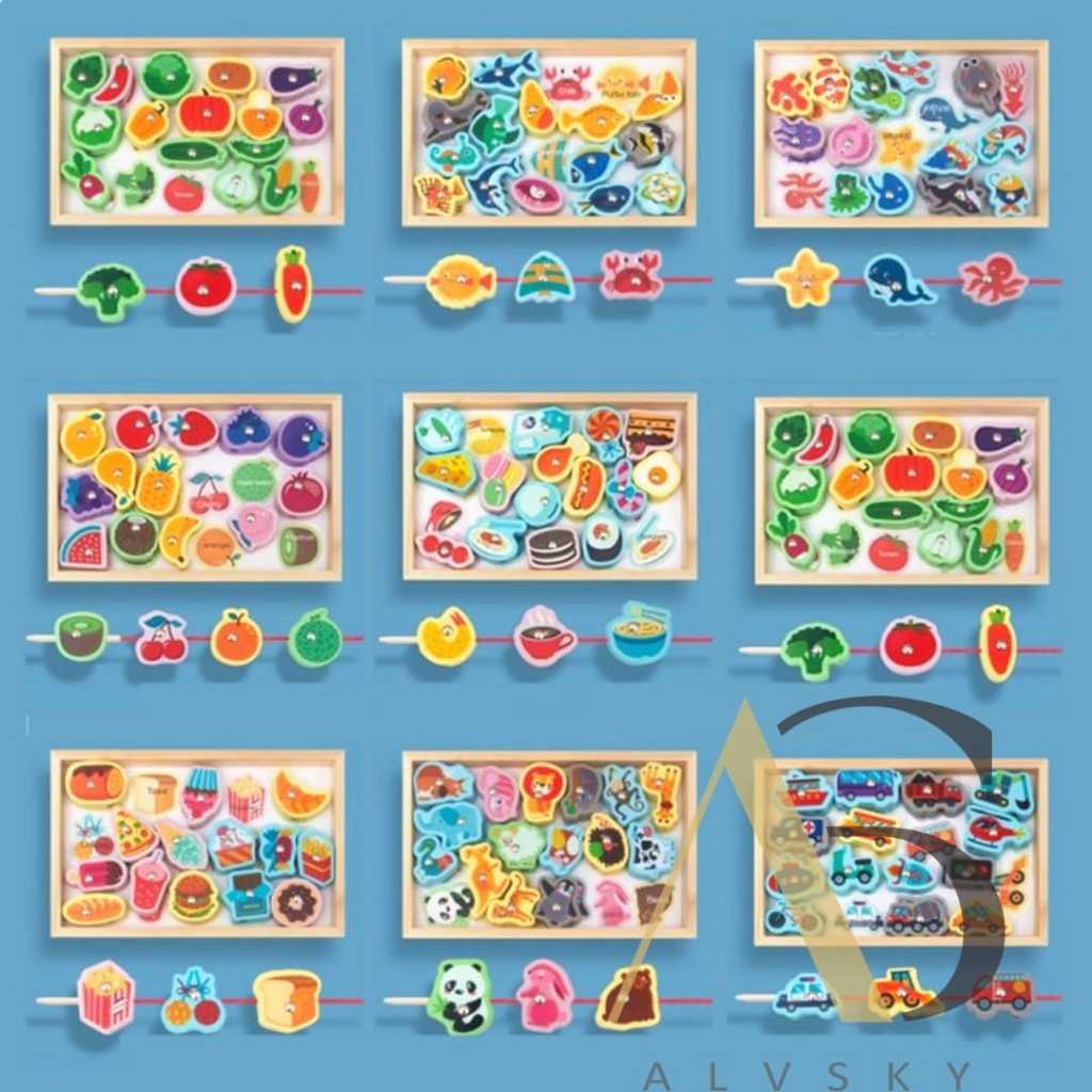 Jual MAINAN EDUKASI ANAK MERONCE DAN MEMANCING BUAH KENDARAAN HEWAN ...