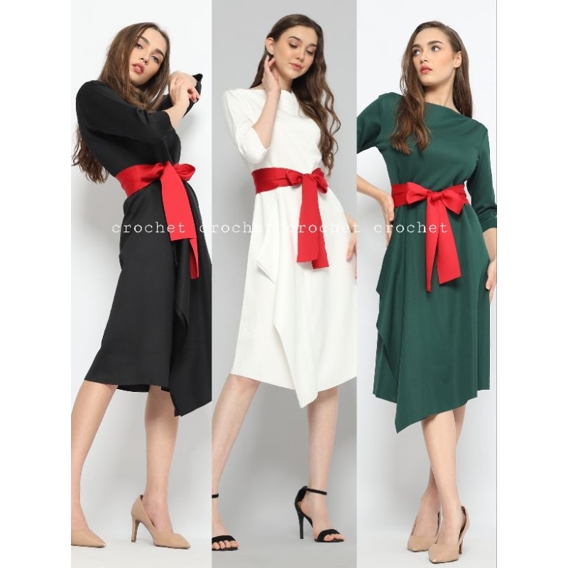 Jual CROCHET - MIDORI SB DRESS - Dress Gaun Pesta Natal Asimetris ...