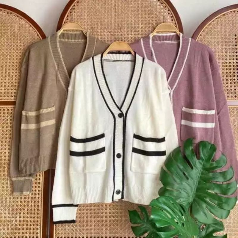 Jual RJT Cardigan Garrel RAJUT JUMBO bahan Rajut | Shopee Indonesia