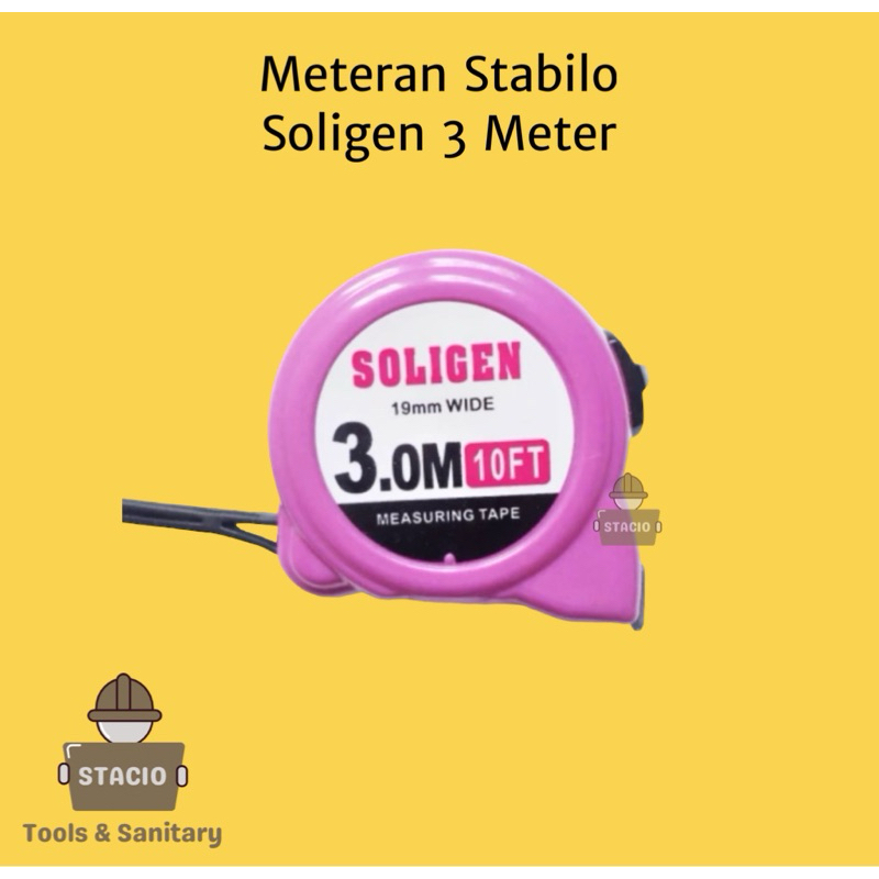 Jual Meteran Measuring Tape 3 Meter / Meteran Tukang SOLIGEN 3M ...
