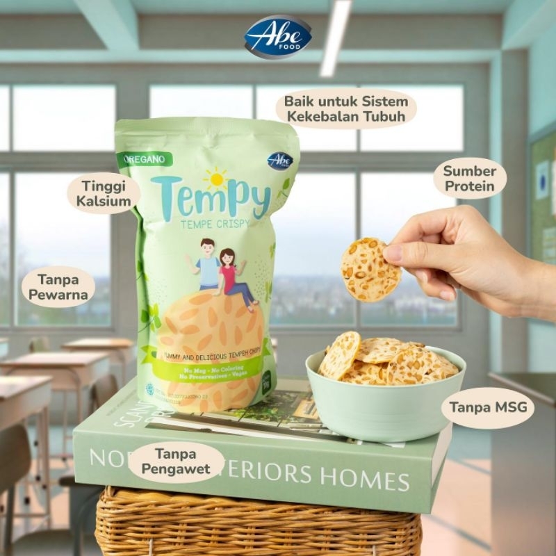 Jual Tempy Abe Food tempe crispy non msg snack sehat 70gr | Shopee ...