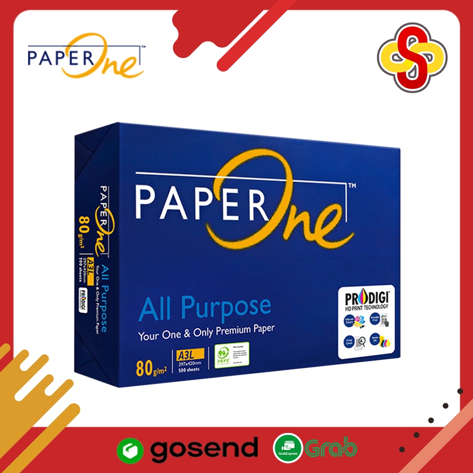 Jual Kertas HVS / Print / Fotocopy Paper One A3 80 gr 1 Rim (297 x 420 mm) Isi 500 Lembar ...