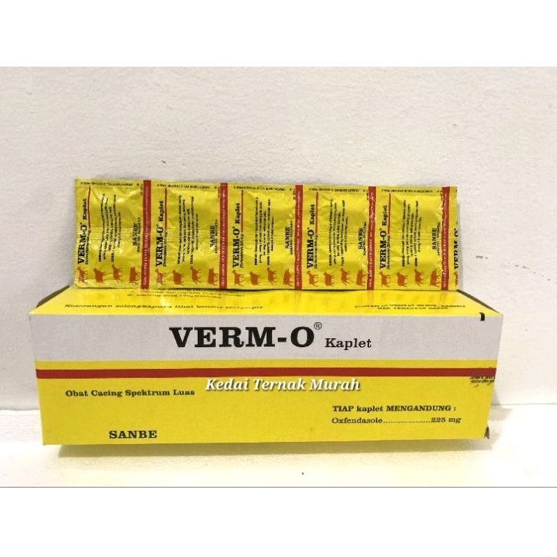 Jual Verm O 10 Kaplet Obat Cacing Spektrum Luas Kambing Domba Babi ...