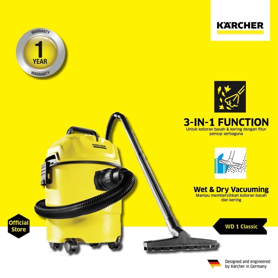 Jual KARCHER WD 1 Classic *KAP 1200 Watt Vacuum Cleaner Wet & Dry ...