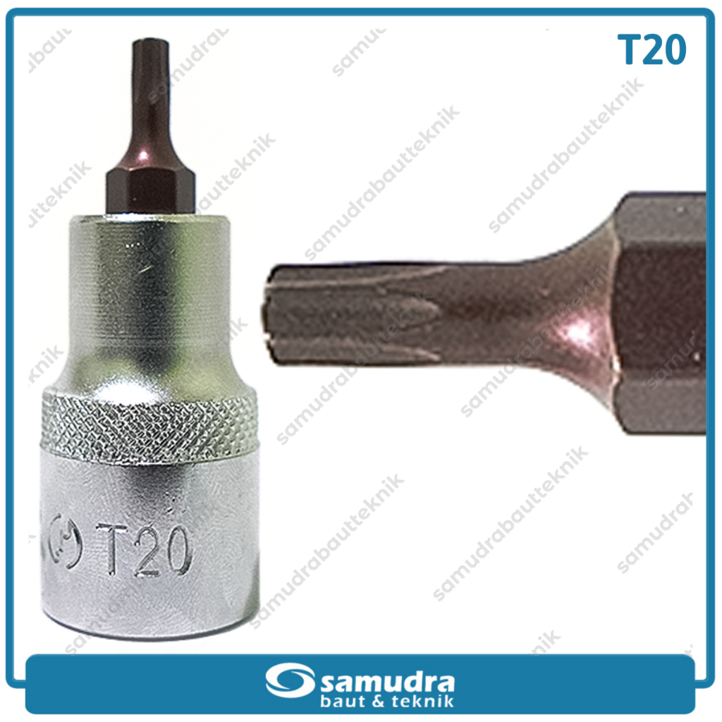 Jual Mata Sok Bintang T20 Pendek LIPPRO 1/2" Kunci L Star Bit Socket ...