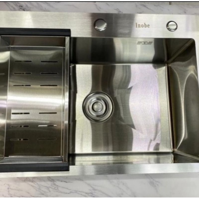 Jual Paket Lengkap Kitchen Sink INOBE 6045 Stainless Keran Tarik ...