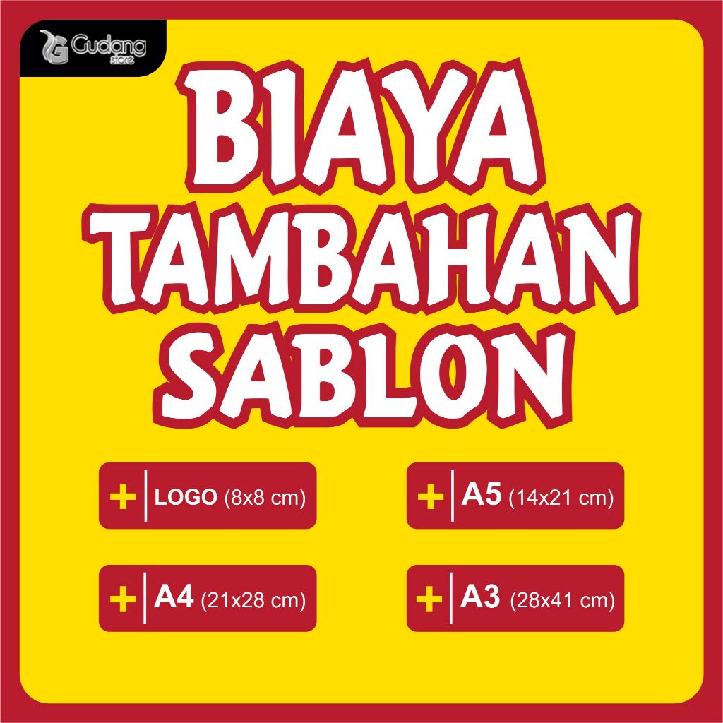 Jual Biaya Tambahan Pemesanan Custom Kaos Sablon | Shopee Indonesia