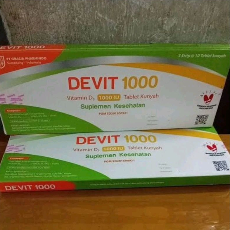 Jual DEVIT 1000 BOX 30 TABLET VITAMIN D3 1000 IU | Shopee Indonesia