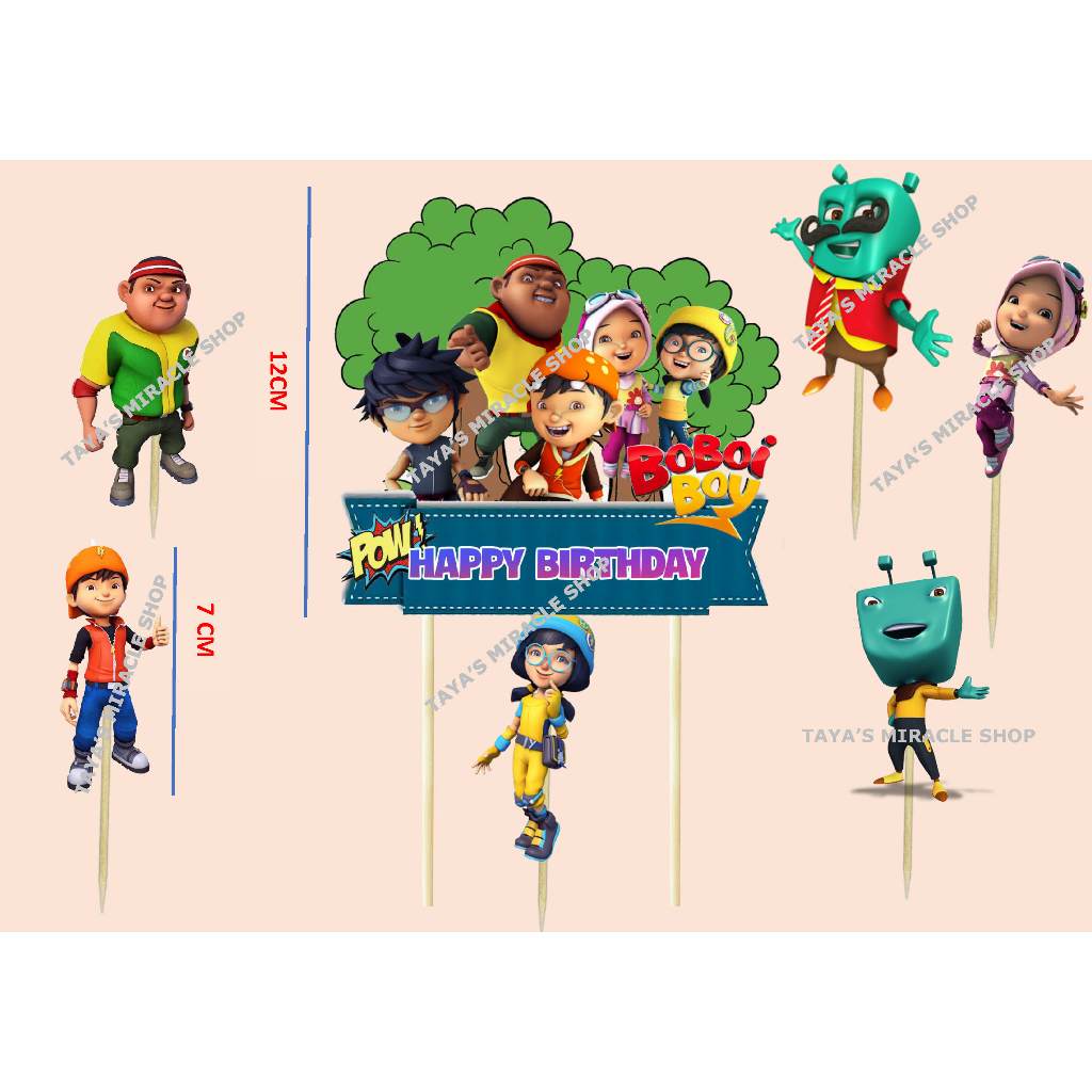 Jual Toper / Topper / Hiasan Kue ulang Tahun / Happy Birthday BoboiBoy ...