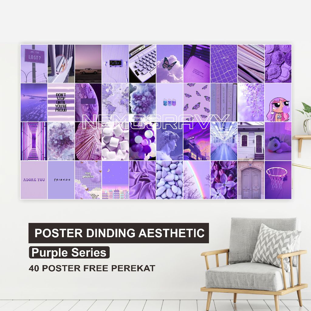 Jual Poster Dinding Kamar Aesthetic Pink Series 40 pcs | Shopee Indonesia