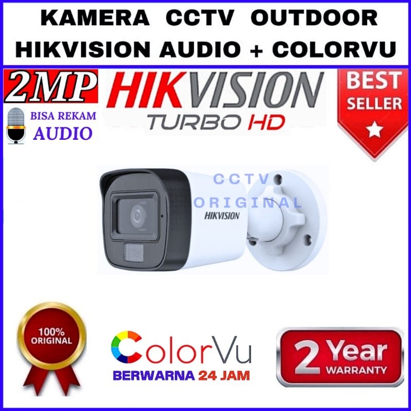 Jual CAMERA CCTV OUTDOOR HIKVISION COLORVU AUDIO --> 2MP 1080P | Shopee ...