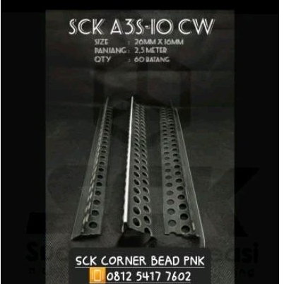 Jual Corner Bead, Plastering Corner Bead, UPVC PVC SCK A3S-10 (CW) 2,5 ...