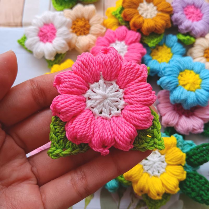 Jual Bunga Rajut Pink Fanta - Putih | Shopee Indonesia