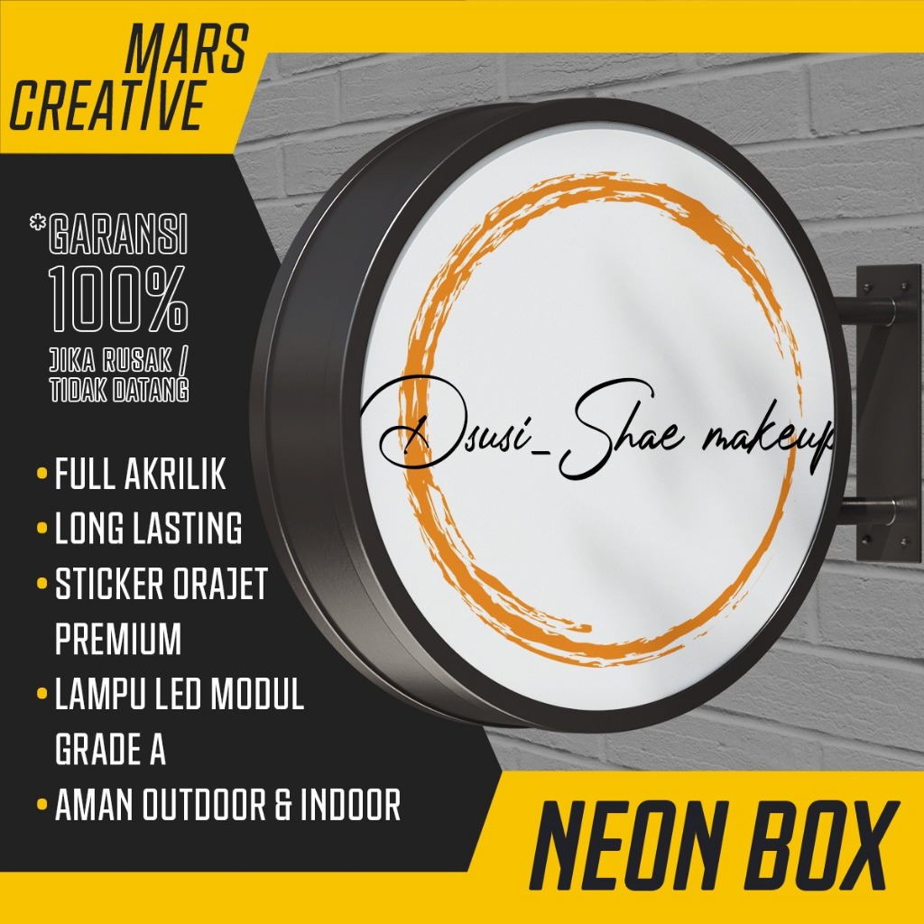 Jual Neon Box Indoor Outdoor 120cm x 120cm Premium Custom 2 Sisi ...