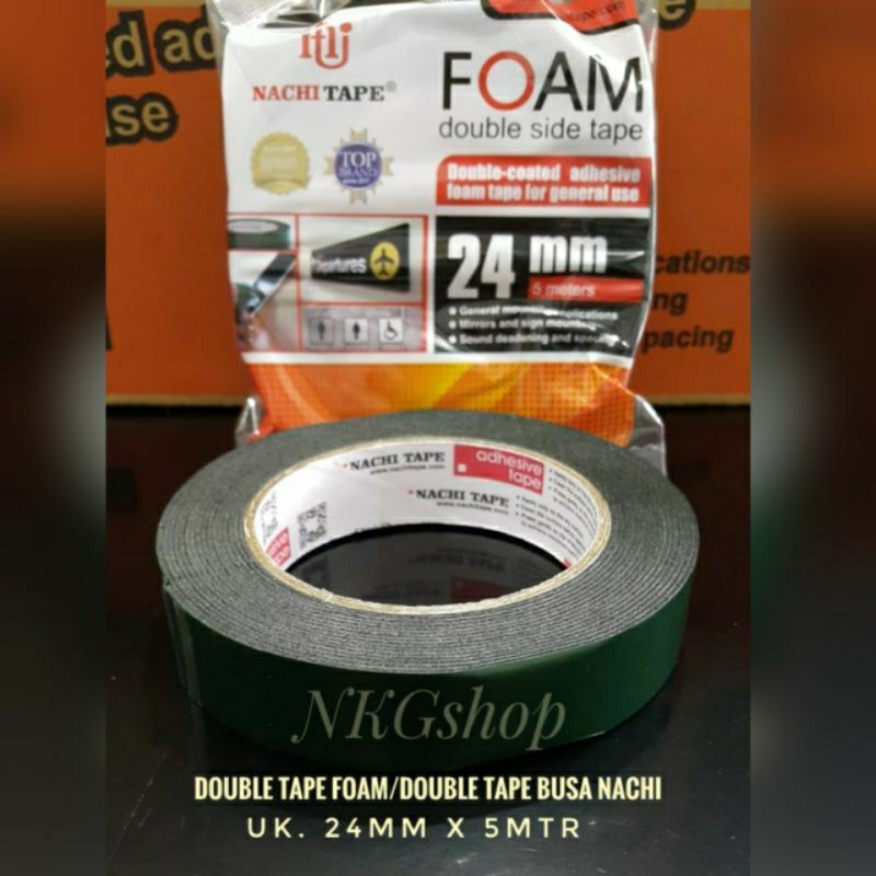 Jual Double tape busa/double tape foam Nachi 24mm x 5mtr (1dus = 120pcs) | Shopee Indonesia