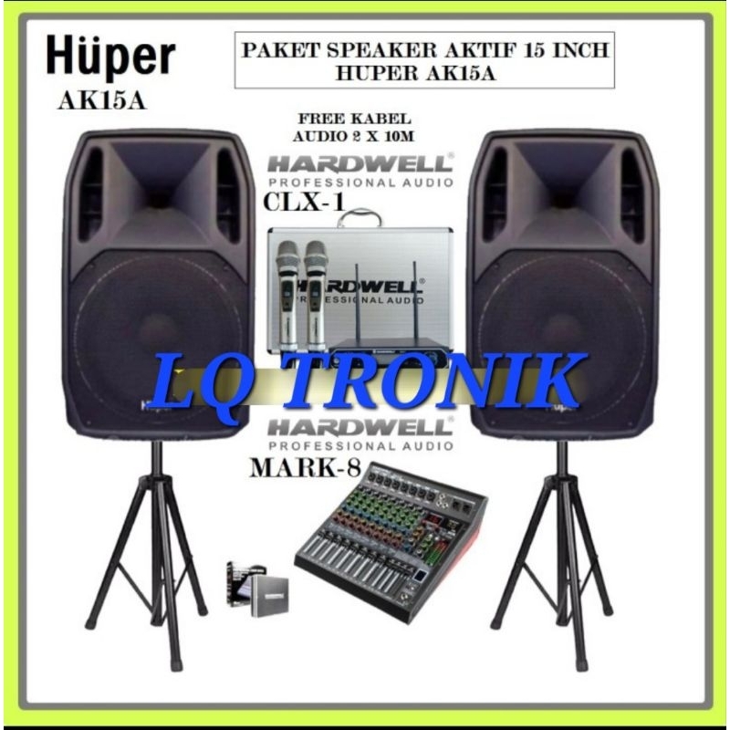 Jual PAKET SOUNDSYSTEM SPEAKER MURAH KOMPLIT 15 INCH HUPER AK15A, MIXER ...
