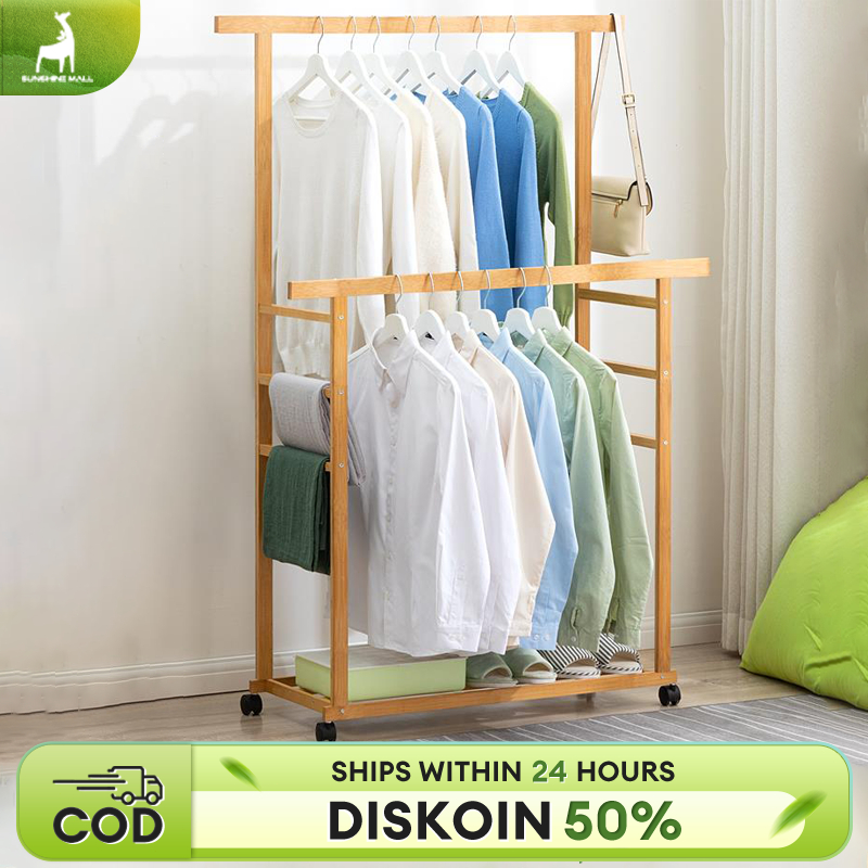 Jual Rak Gantung Baju Kayu Stand Hanger Gantungan Baju Celanan Stand ...