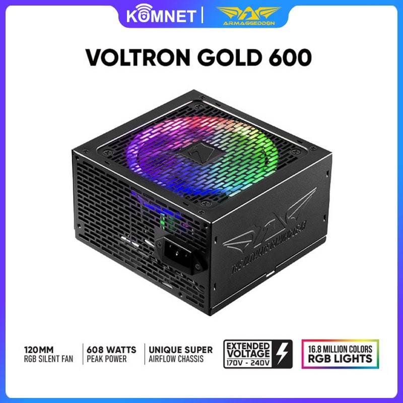 Jual Power Supply Armaggeddon PSU Voltron Gold 600 Watt RGB Gold [ 12mm RGB Powerful Fan ] [ 10 ...