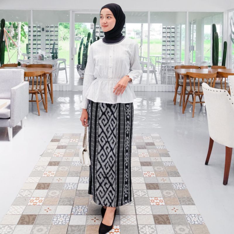 Jual Rok Tenun Span Panjang Wanita Hijab Friendly Material Tenun ...