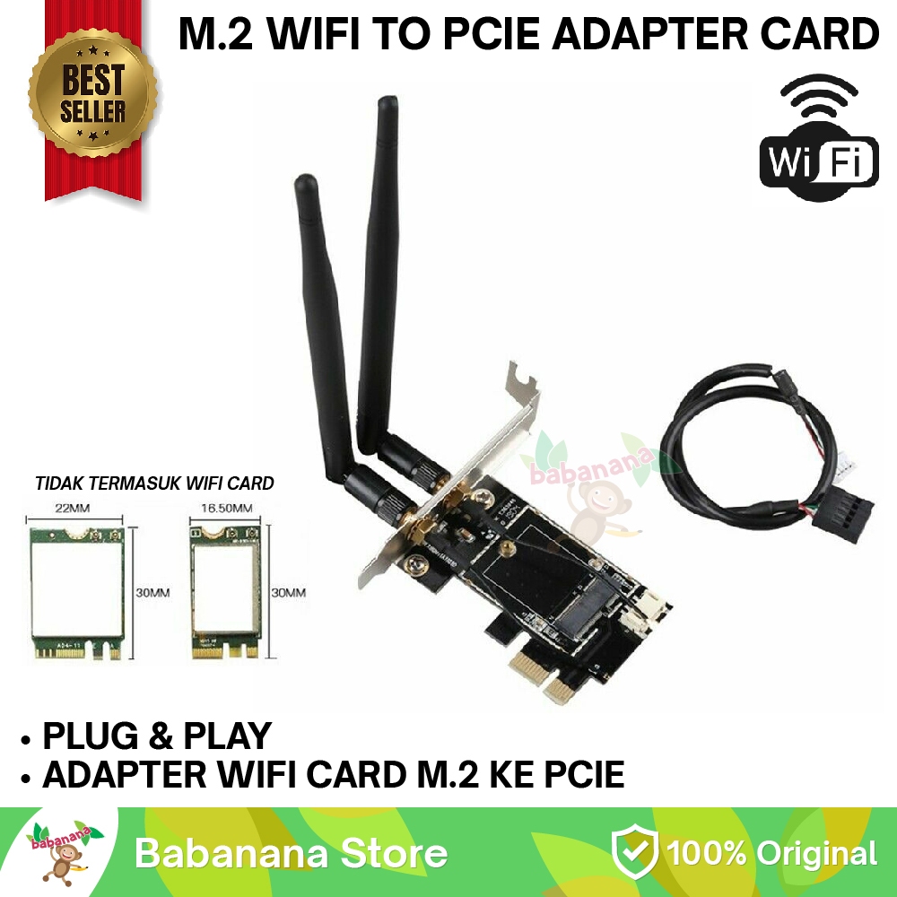 Jual WIFI M.2 CARD TO PCIE X1 ADAPTER M2 NGFF CONVERTER WIRELESS ...