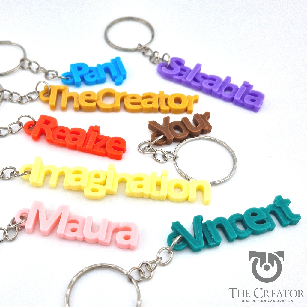 Jual Gantungan Kunci Nama Custom 3D Unik - Frameless Name Keychain 3D ...