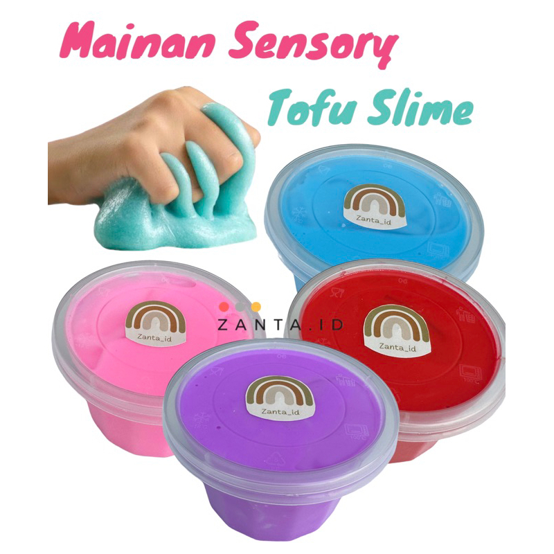 Jual Tofu Slime sensory Play | Montesory | Mainan slime | Shopee Indonesia