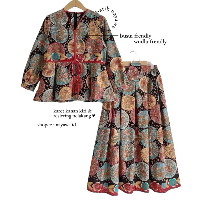 Jual Batik Nayawa Brina One Set Batik Klasik One Set Atas Bawahan Mewah ...