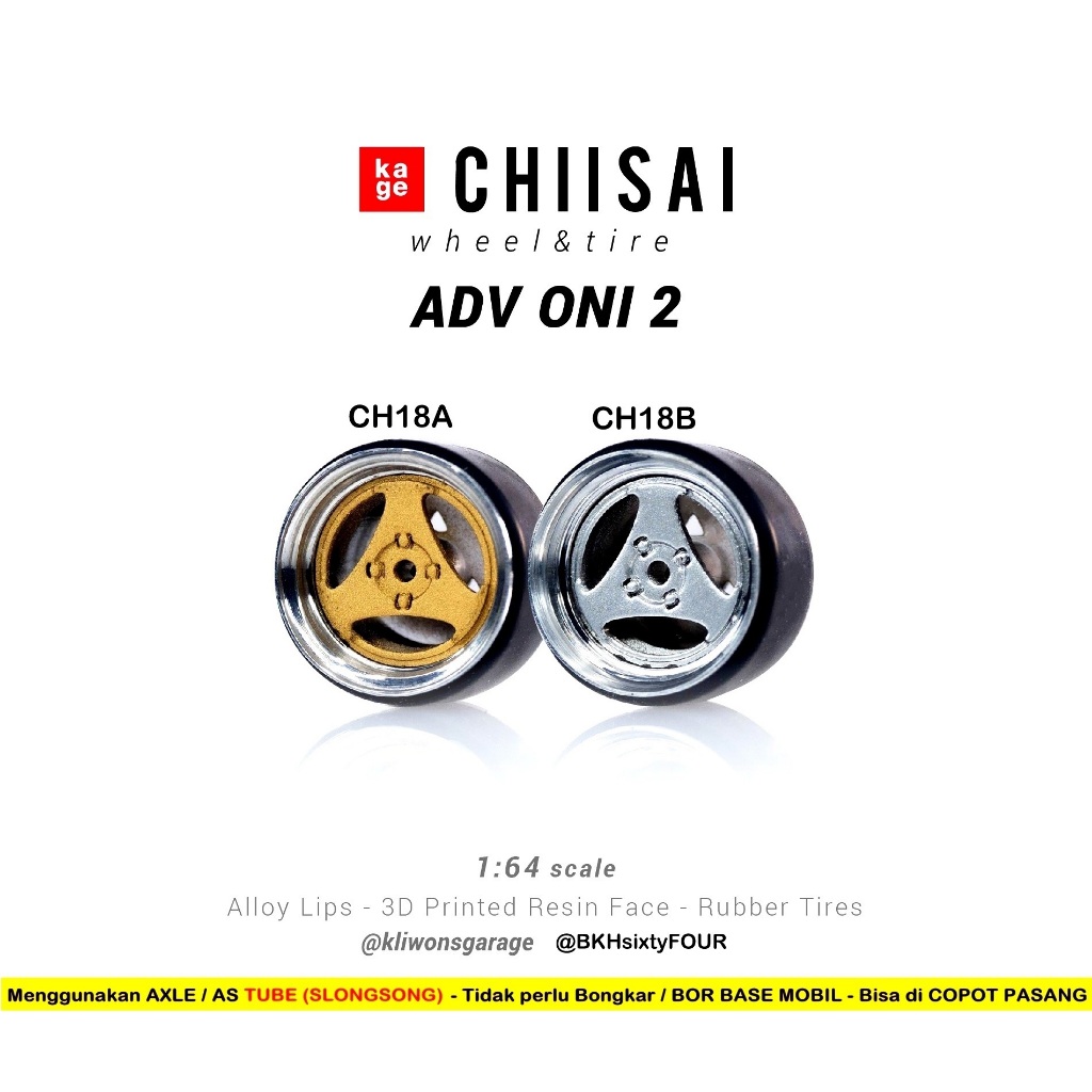 Jual Ban Karet CHIISAI KAGE Model CH18A YOKOHAMA ADVAN ONI 2 10mm AXLE ...