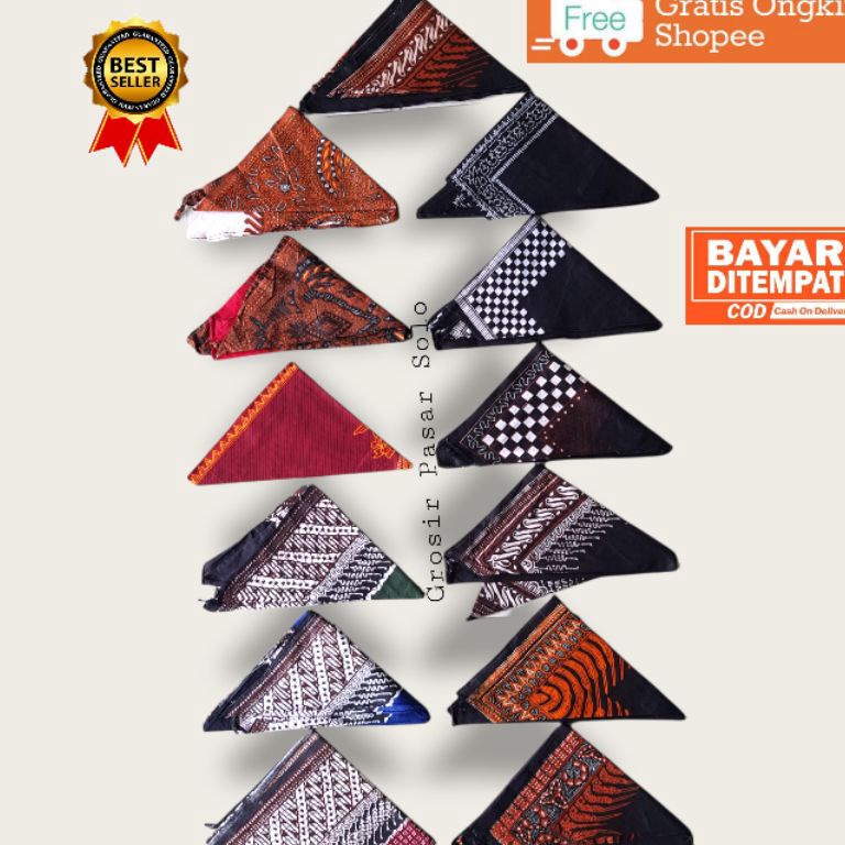 Jual 58 Iket segitiga / iket segitiga jawa / iket udeng segitiga banyak ...