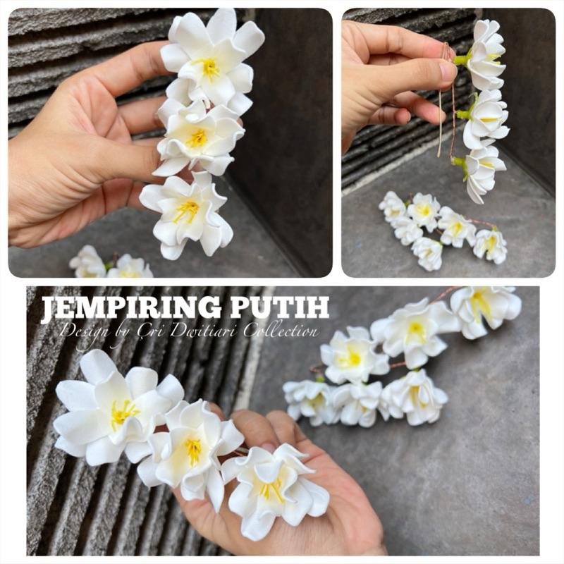 Jual Semanggi Jempiring Putih/ Bunga Jempiring Hairdo Sanggul | Shopee ...