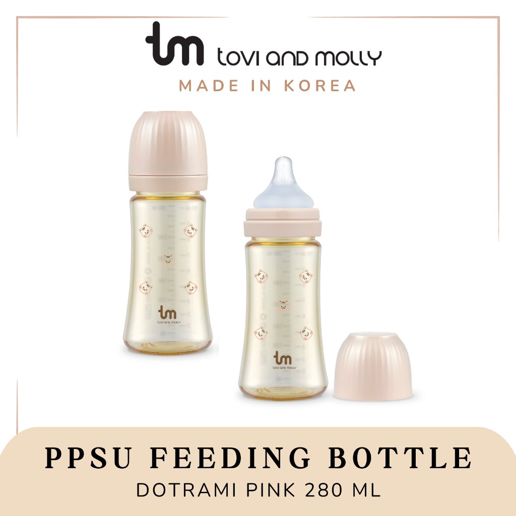 Jual TM Tovi and Molly Dot Rami Pink 280 ml PPSU Baby Feeding Bottle Wide Neck / Tovi&Molly Made ...