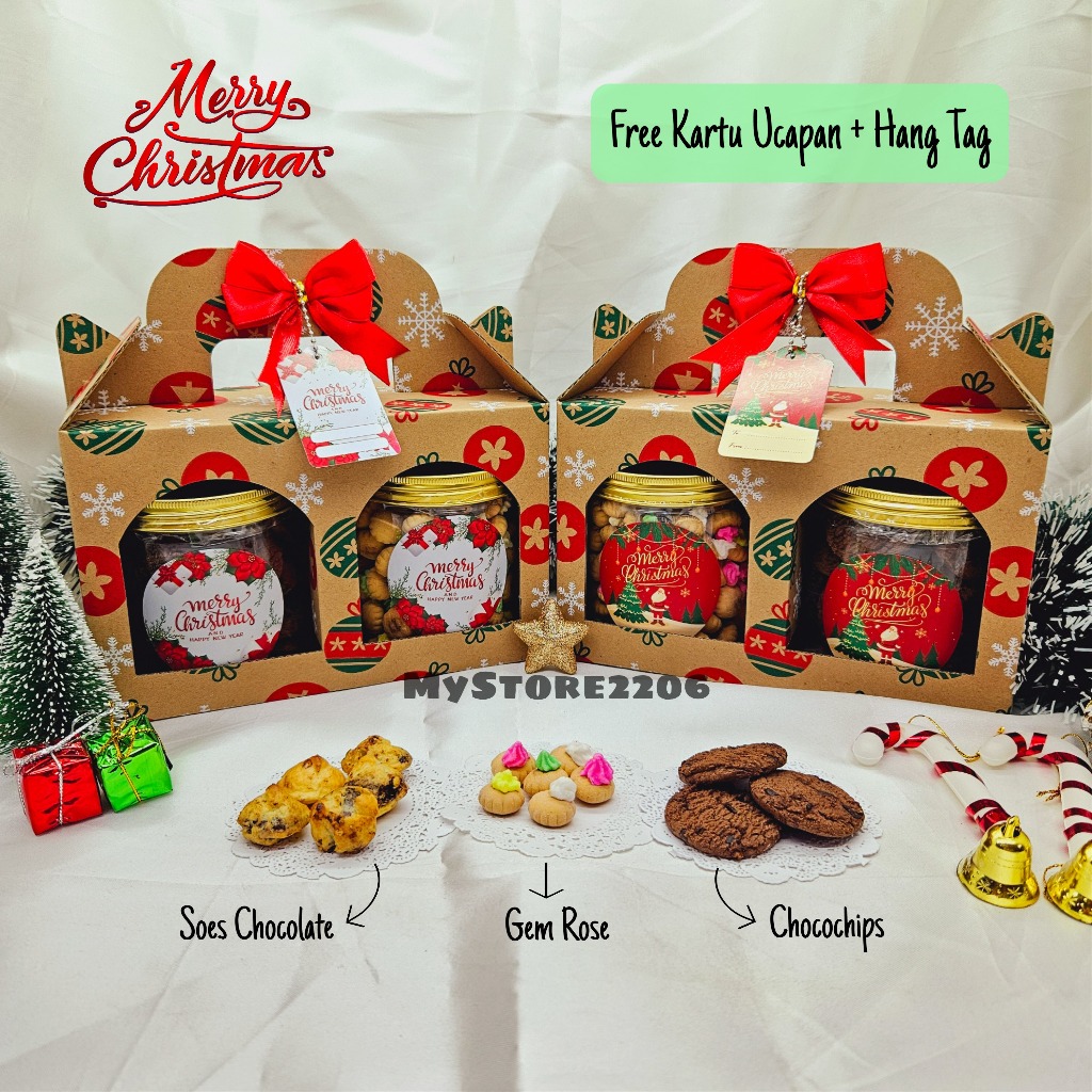 Jual Hampers Parcel Natal 2023 Cookies Kue Kering Choco Chips, Gem Rose ...